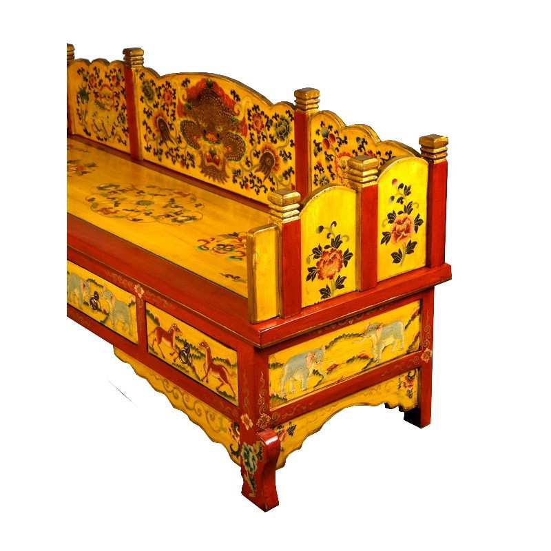Sofa tibétain 185x60x80cm - 4 tiroirs